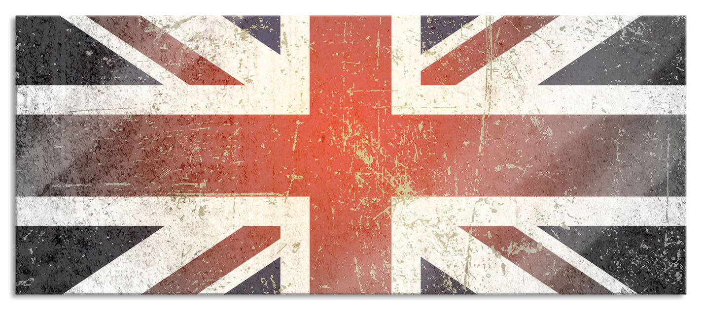 British Union Jack, Glasbild Panorama— Pixxprint.de