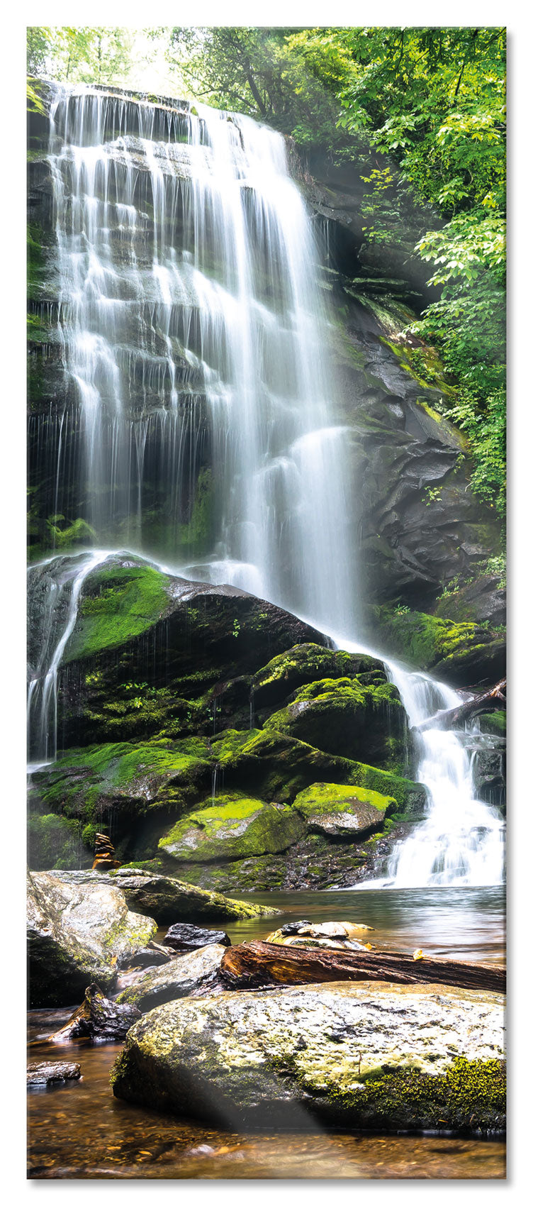 Wasserfall, Glasbild Panorama— Pixxprint.de