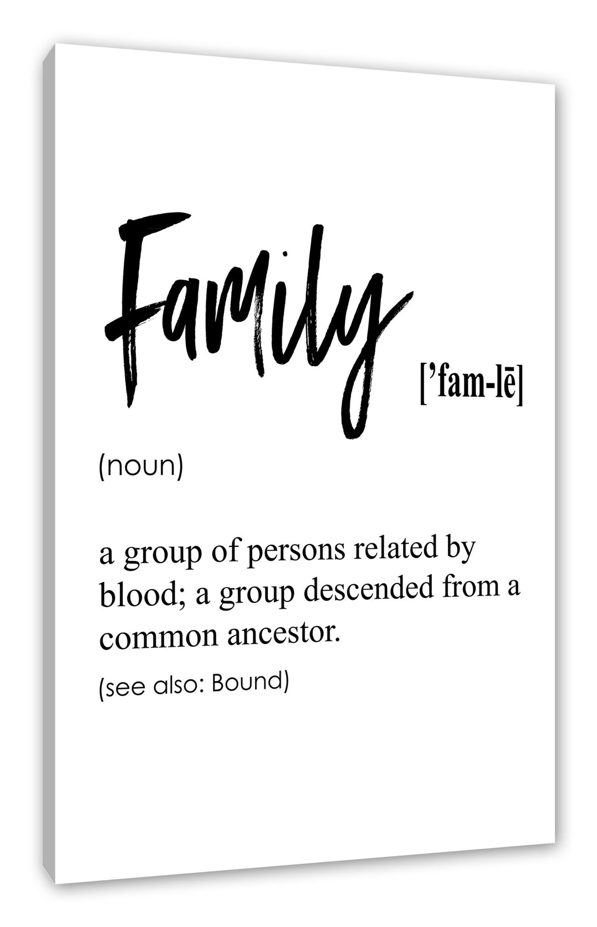 Lexikon Sprüche - Family, Leinwandbild— Pixxprint.de