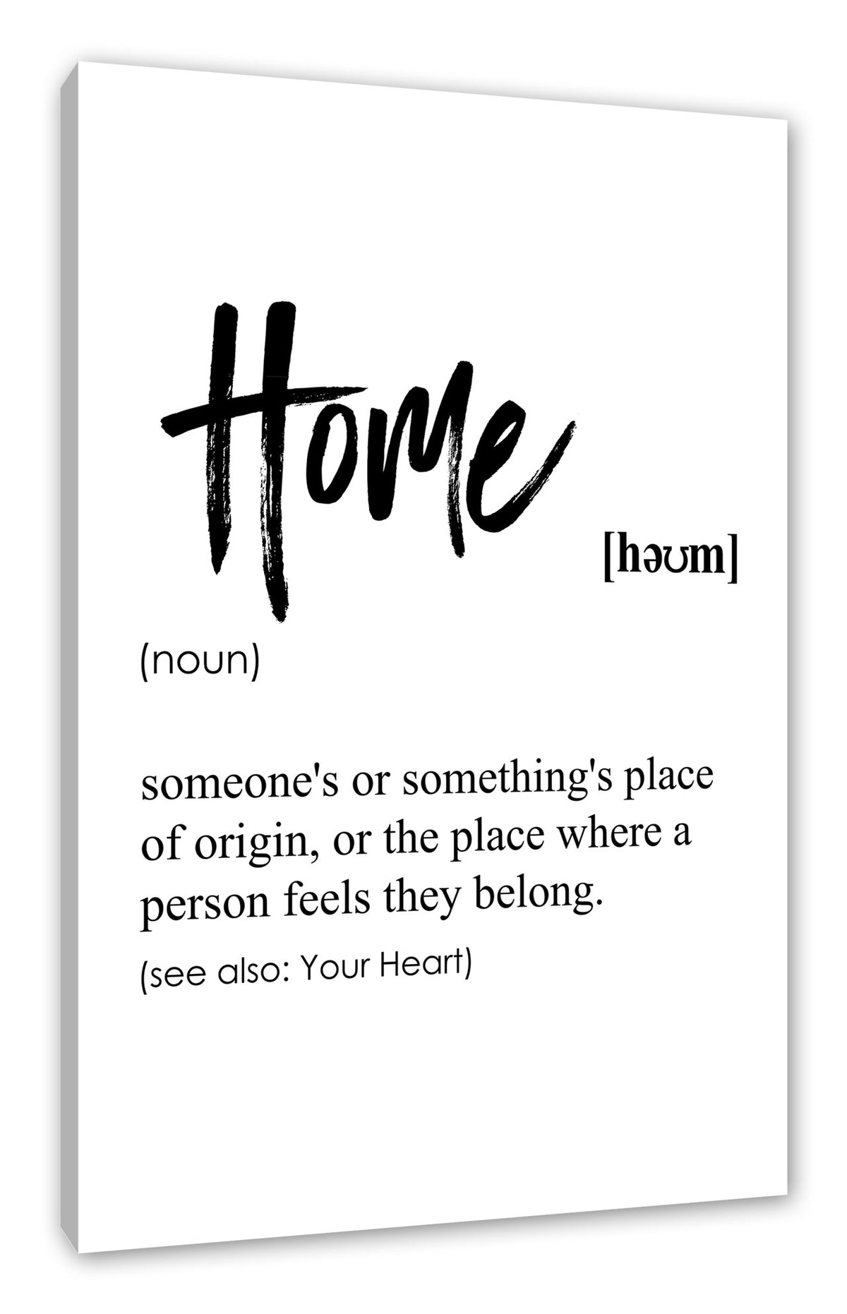 Lexikon Sprüche - Home, Leinwandbild— Pixxprint.de