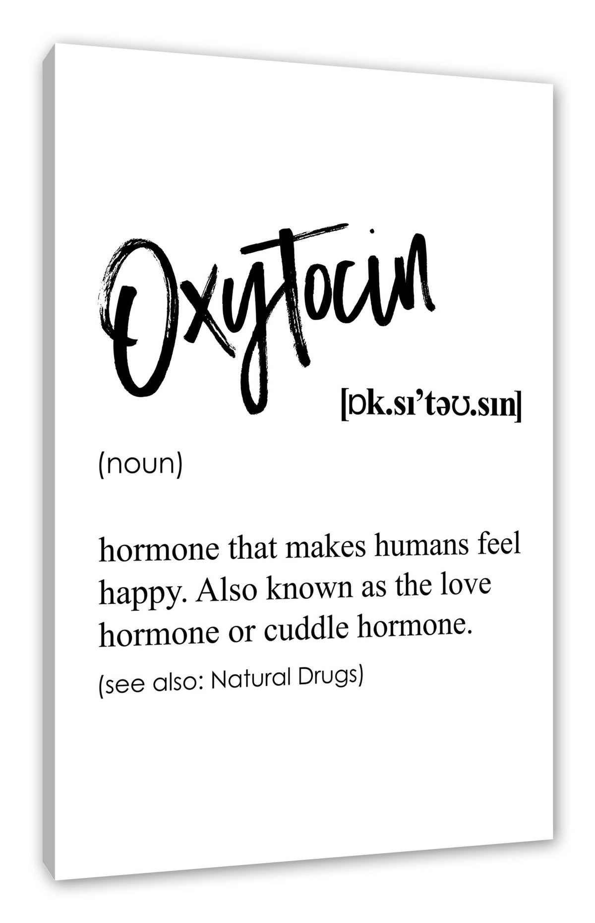 Lexikon Sprüche - Oxytocin, Leinwandbild— Pixxprint.de